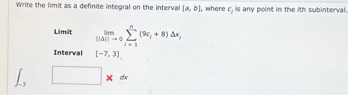 Solved Write the limit as a definite integral on the | Chegg.com