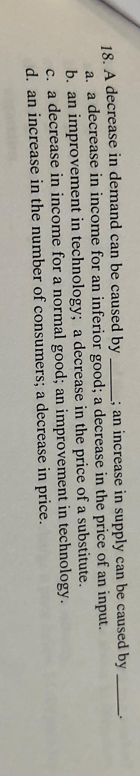 Solved A Decrease In Demand Can Be Caused By An Increase Chegg