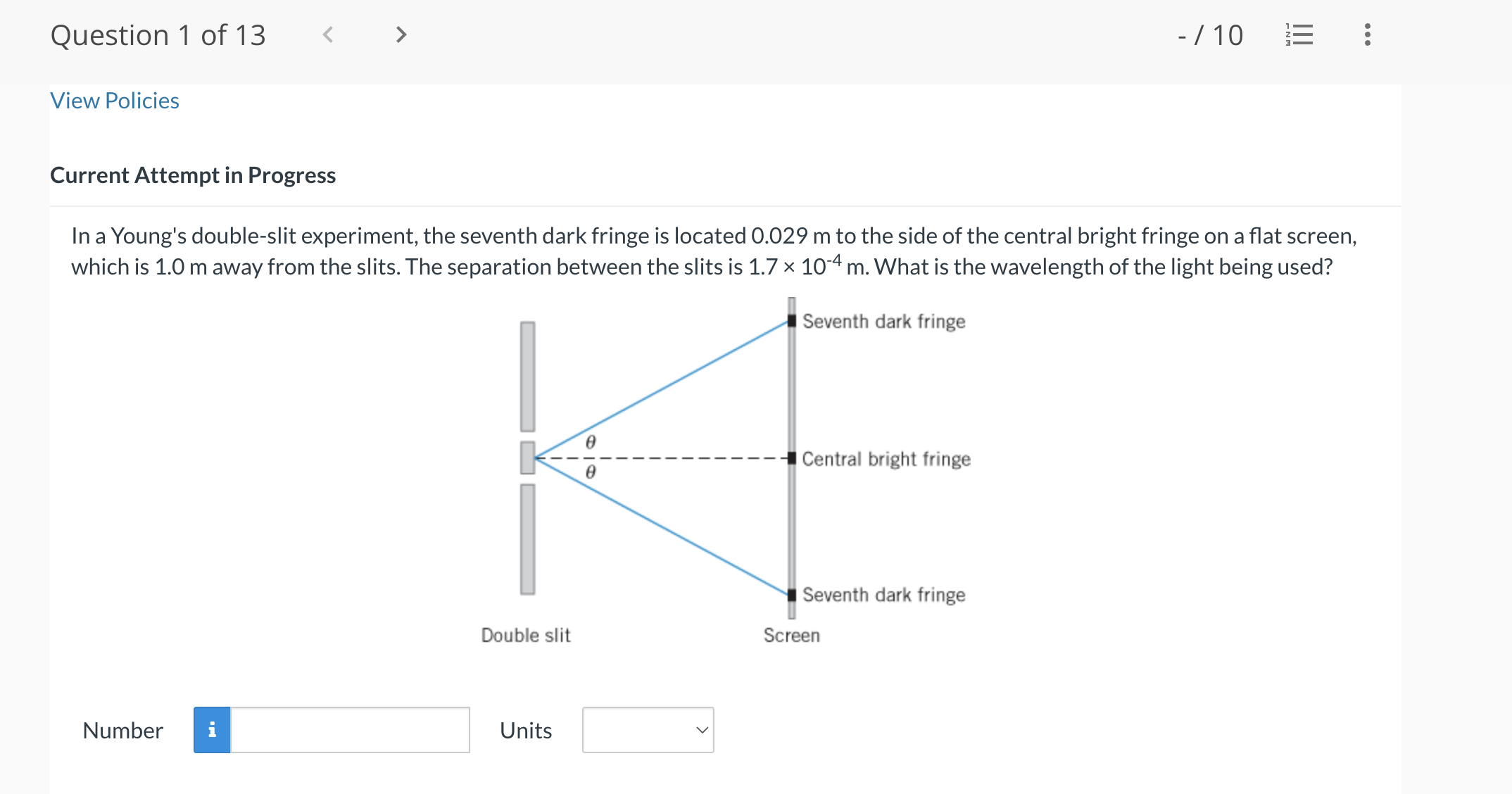 Solved In a Young's double-slit experiment, the seventh dark | Chegg.com