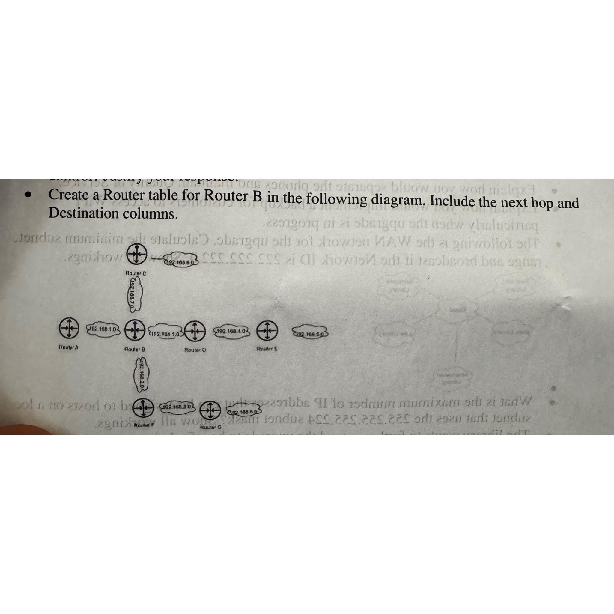 Solved Create a Router table for Router B in the following | Chegg.com
