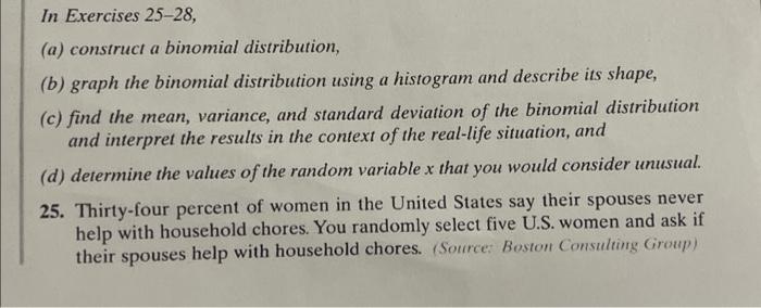 Solved In Exercises 25-28, (a) construct a binomial | Chegg.com