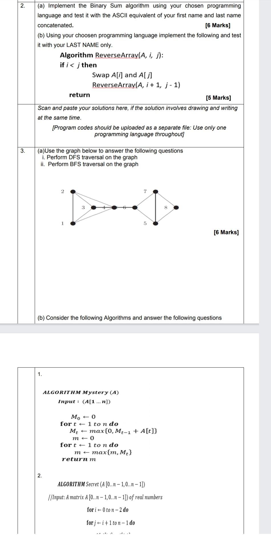 Solved 2 A Implement The Binary Sum Algorithm Using Your