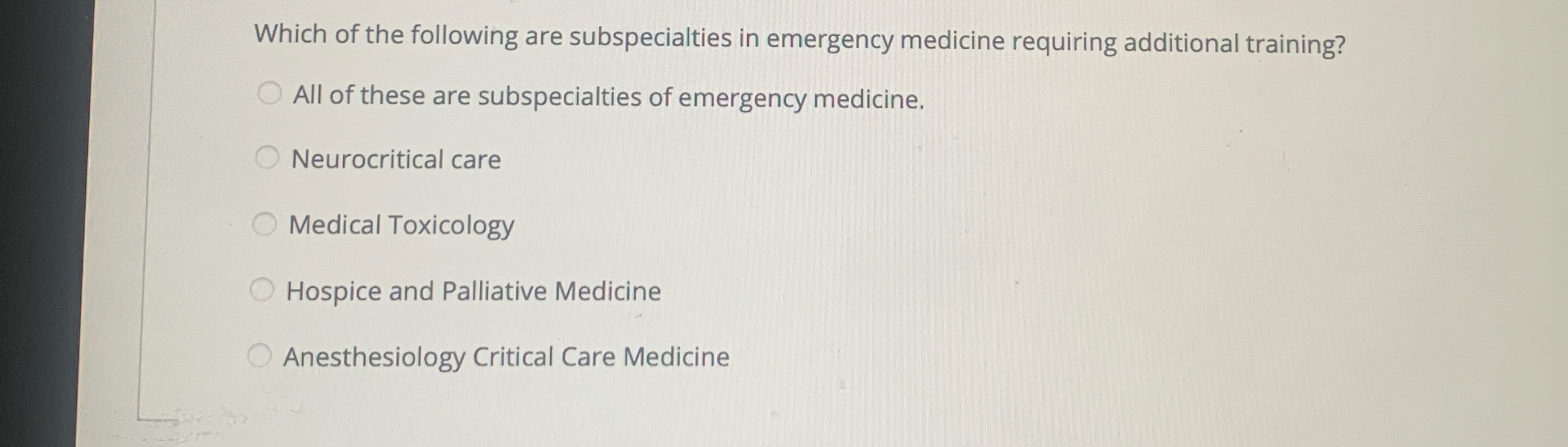 Solved Which of the following are subspecialties in | Chegg.com