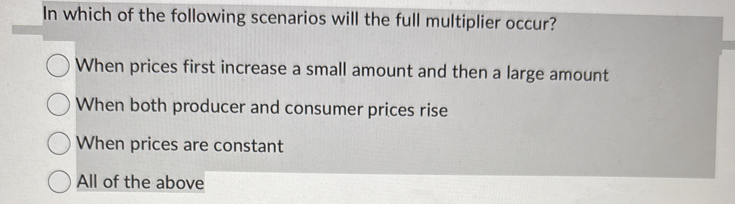 Solved In which of the following scenarios will the full | Chegg.com