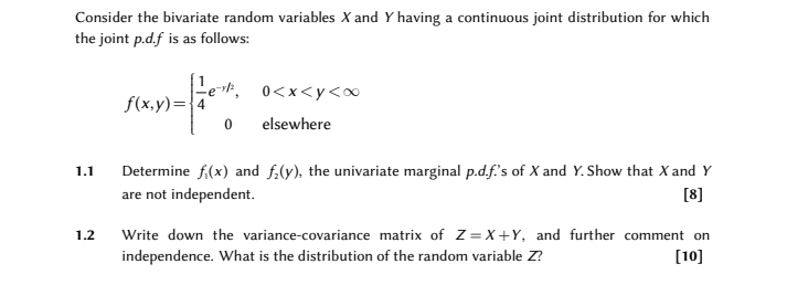 Solved Consider the bivariate random variables X and Y | Chegg.com