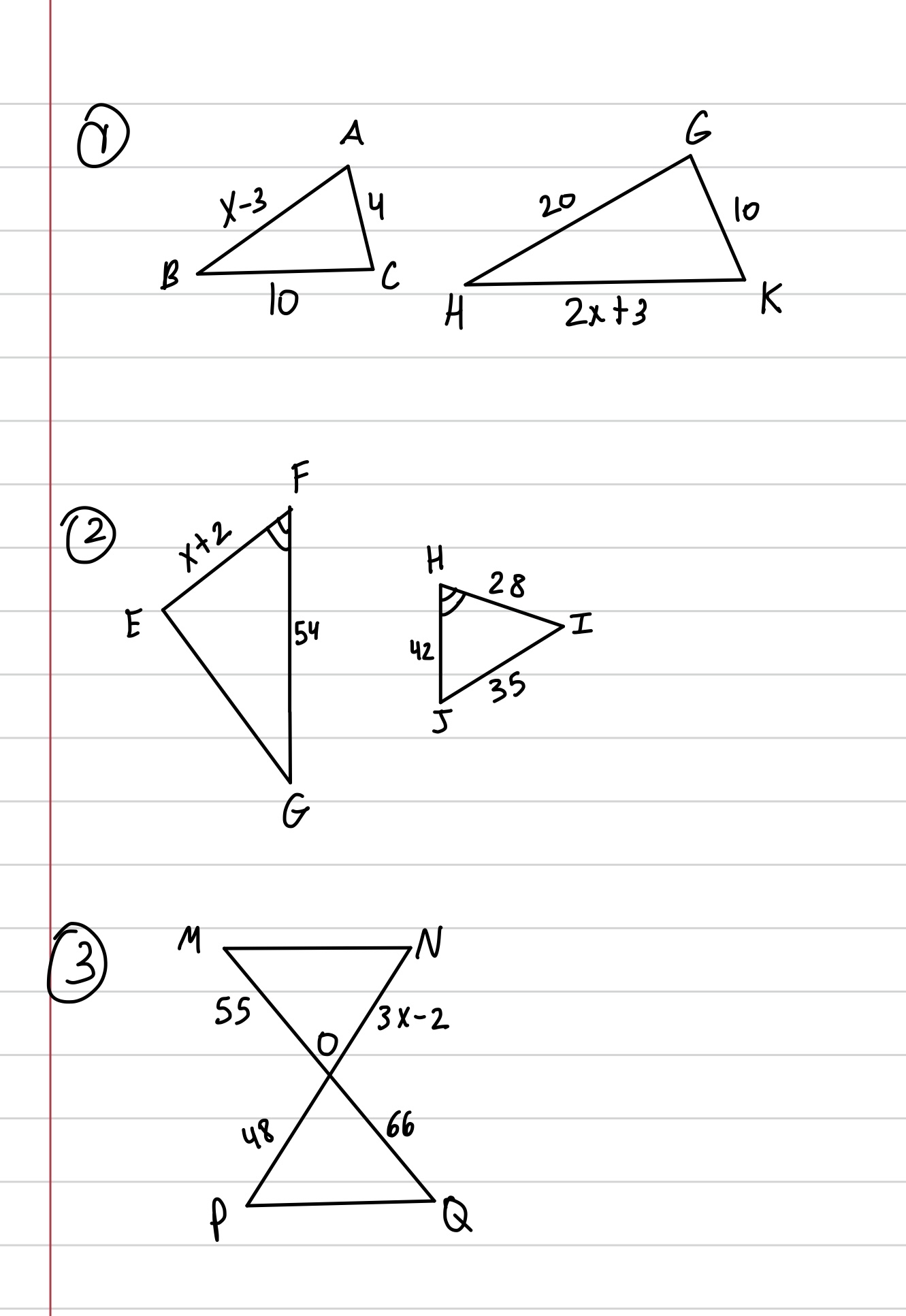 Solved Similar triangle: calculate the value of x for each | Chegg.com