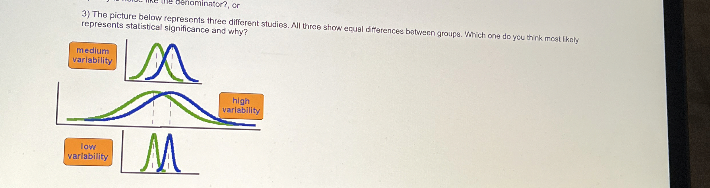 Solved The picture below represents three different studies. | Chegg.com