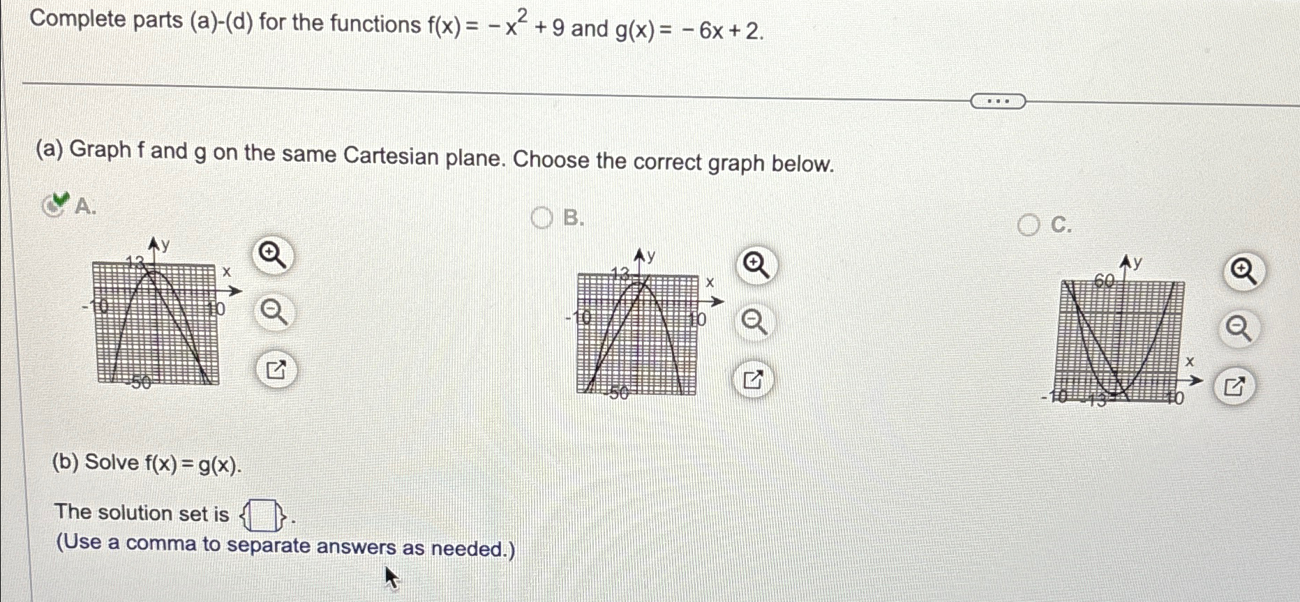Solved Complete parts (a)-(d) ﻿for the functions f(x)=-x2+9 | Chegg.com