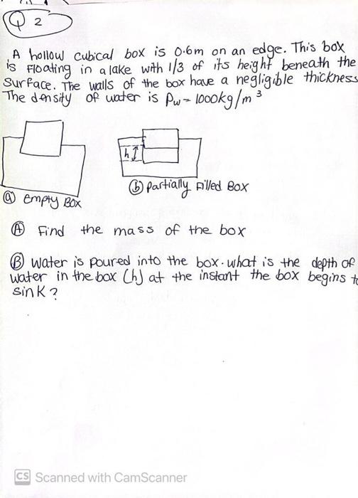 Solved A hollow cubical box is 0.6 m on an edge. This box is | Chegg.com
