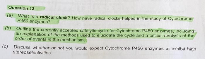 Solved (a) What is a radical clock? How have radical clocks | Chegg.com