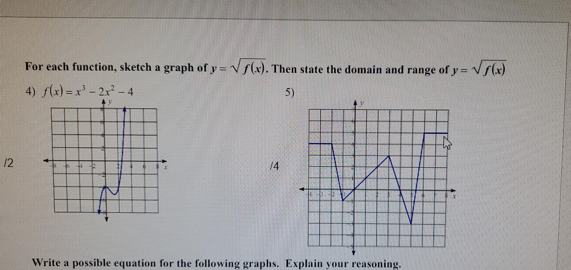 Solved For each function, sketch a graph of y=f(x). Then | Chegg.com