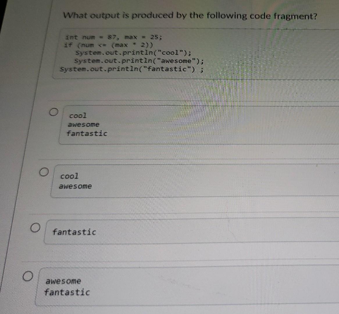 Solved What output is produced by the following code | Chegg.com