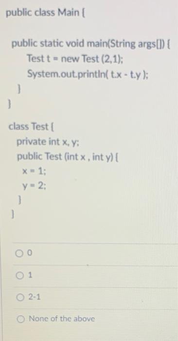 Solved public class Main [ public static void main(String | Chegg.com