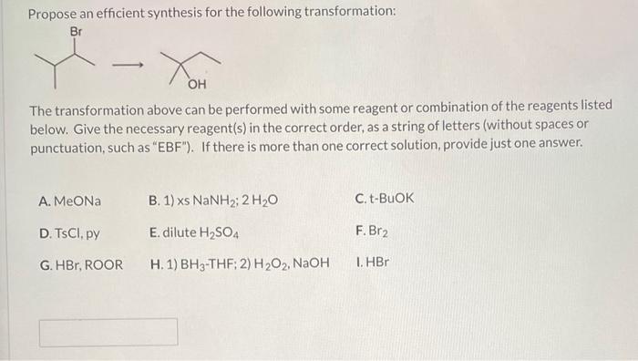 Propose an efficient synthesis for the following | Chegg.com