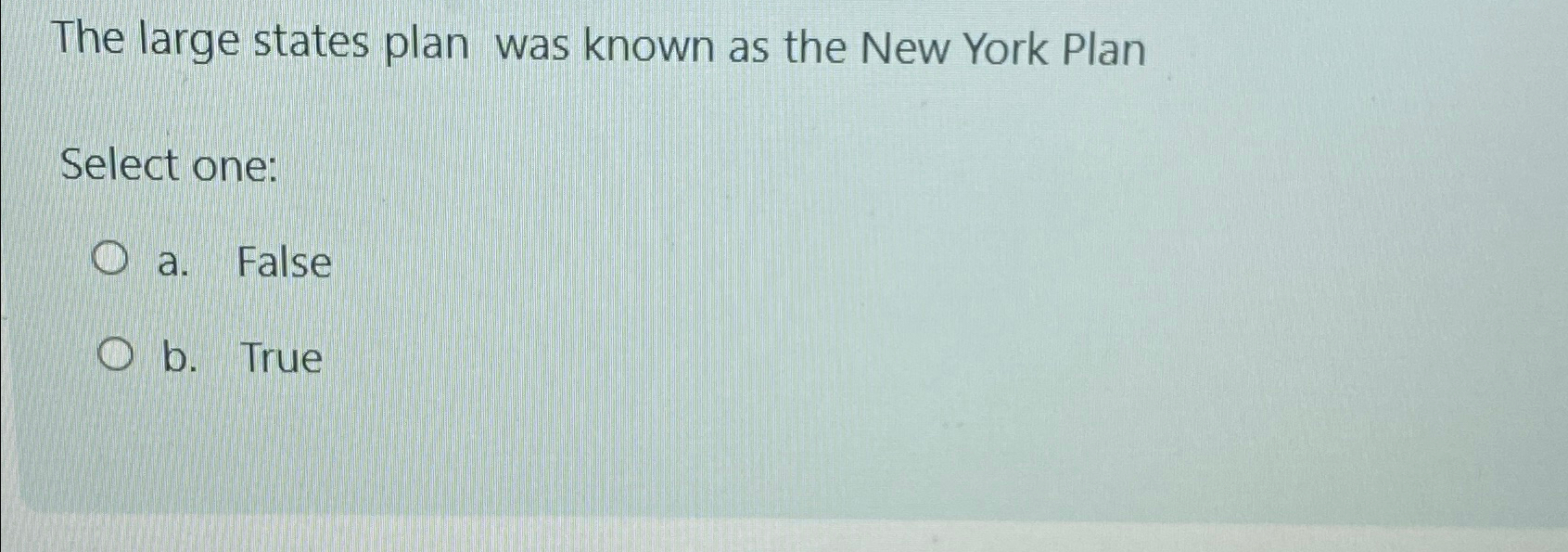 Solved The large states plan was known as the New York | Chegg.com