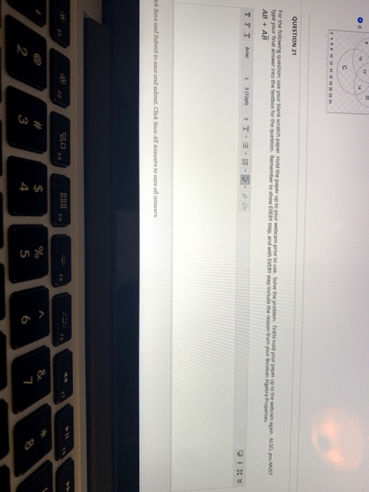 Solved 23 d 10 с 2...22 QUESTION 21 For the following | Chegg.com