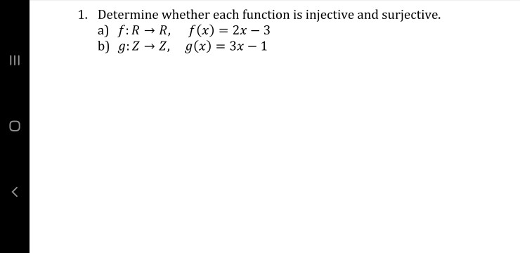 Solved 1. Determine whether each function is injective and | Chegg.com