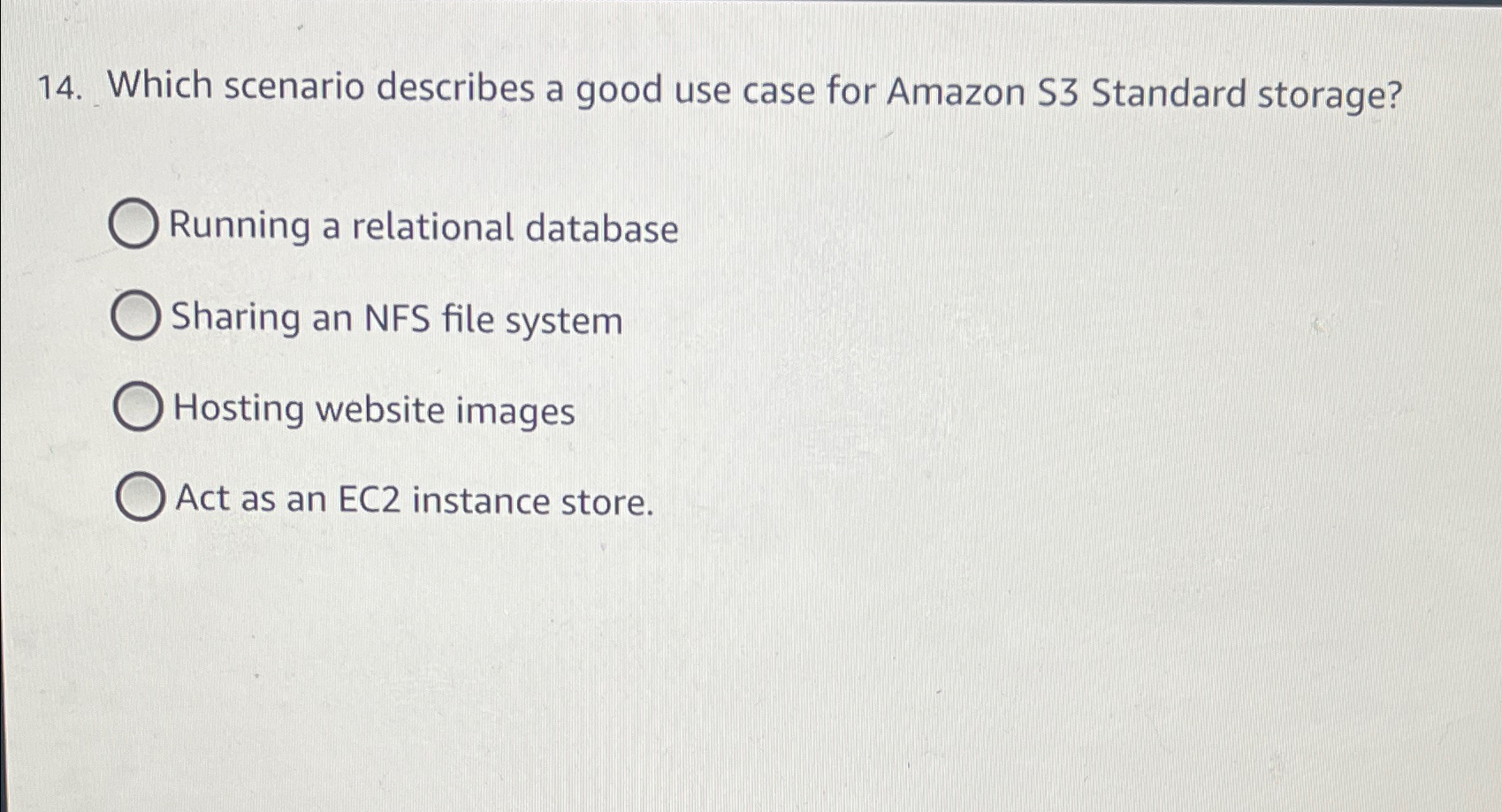 Solved Which scenario describes a good use case for Amazon | Chegg.com