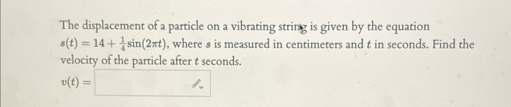 Solved The displacement of a particle on a vibrating string | Chegg.com