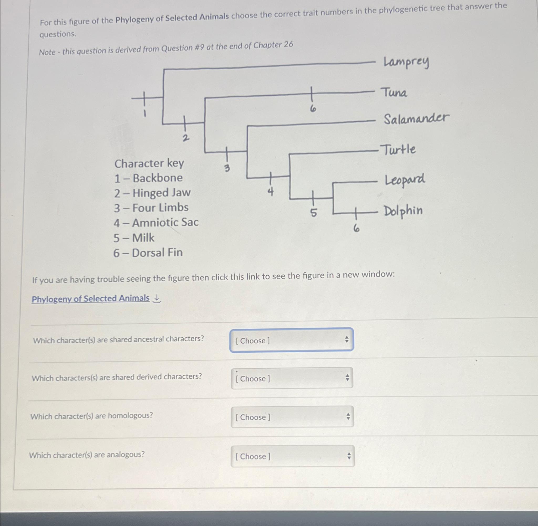 Solved For this figure of the Phylogeny of Selected Animals | Chegg.com