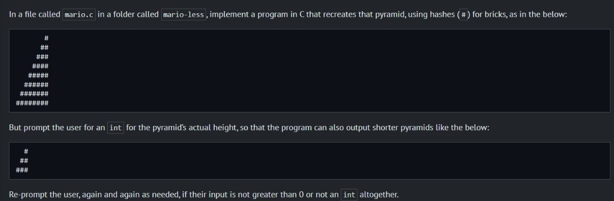 (using C language please)In a file called mario.c in | Chegg.com (using C language please)In a file called mario.c in | Chegg.com