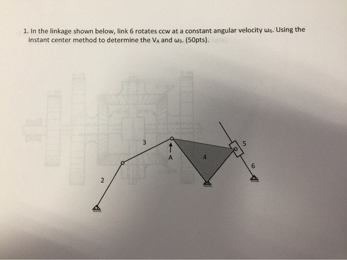 Solved 1. In the linkage shown below, link 6 rotates ccw at | Chegg.com