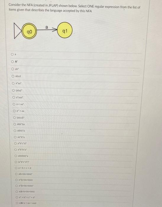 Solved Consider the NFA (created in JFLAP) shown below. | Chegg.com
