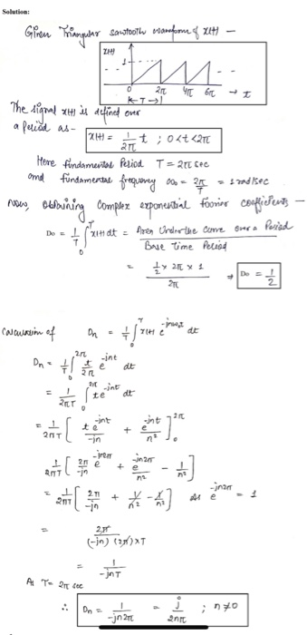Part 3: Trigonometric Fourier series 3.1 For the | Chegg.com