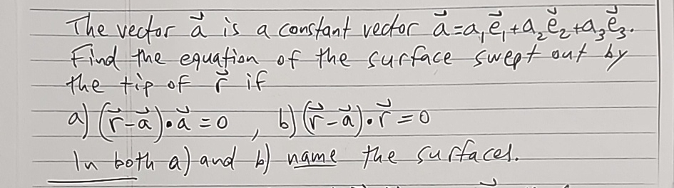 Solved The vector vec(a) is a constant vector | Chegg.com