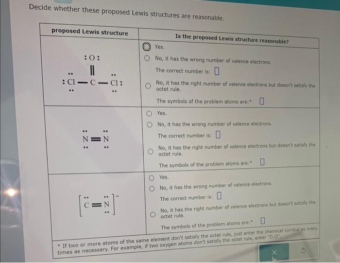 Solved Decide Whether These Proposed Lewis Structures Are
