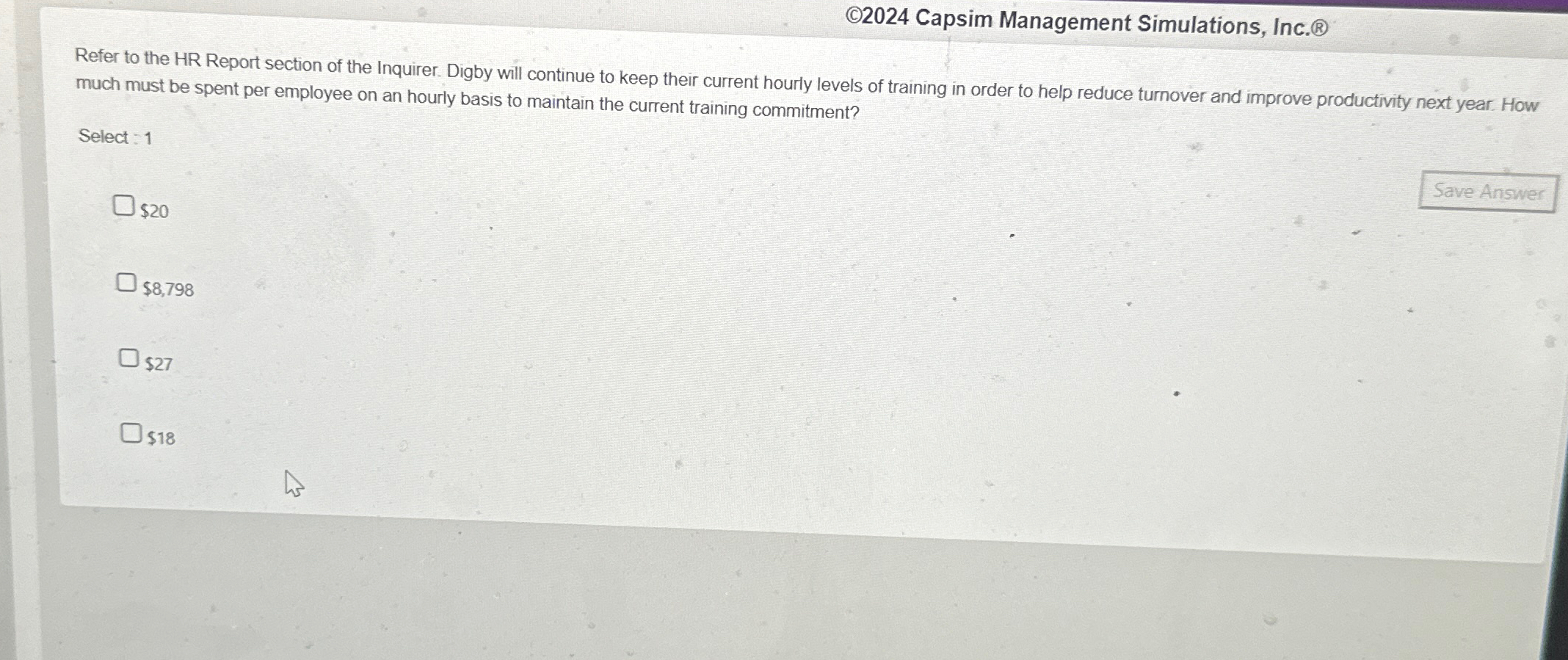 Solved (C)2024 ﻿Capsim Management Simulations, Inc. ®Refer | Chegg.com