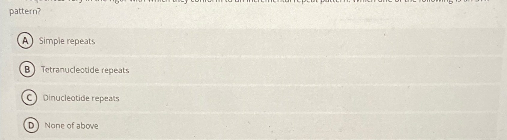 Solved pattern?Simple repeatsTetranucleotide | Chegg.com