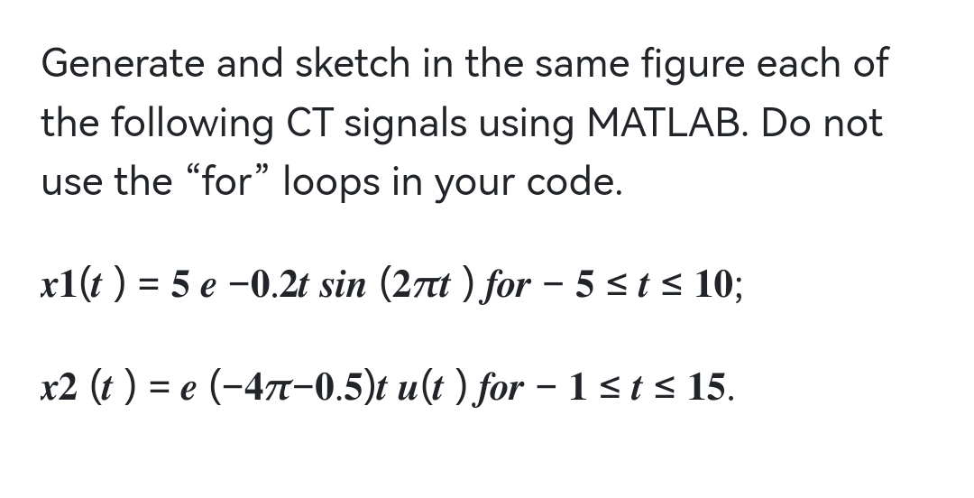 Solved Generate and sketch in the same figure each of the | Chegg.com
