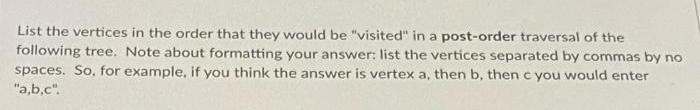 Solved List the vertices in the order that they would be | Chegg.com