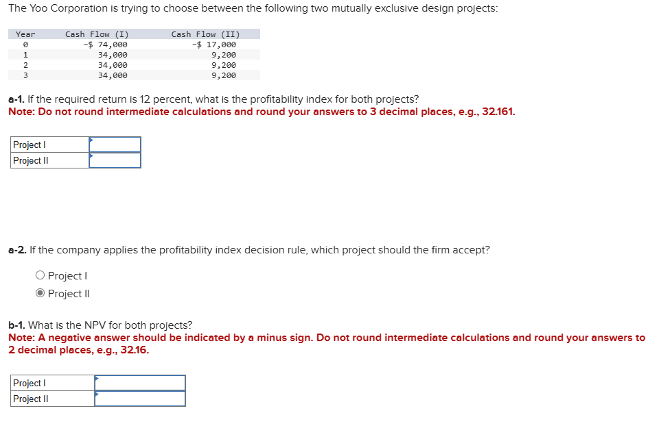Solved The Yoo Corporation is trying to choose between the | Chegg.com