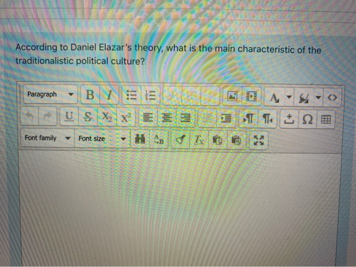 Solved According to Daniel Elazar's theory, what is the main | Chegg.com