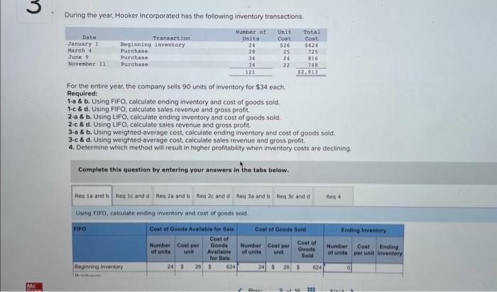 Solved ing FIFO, calculate ending inventory and cost of | Chegg.com