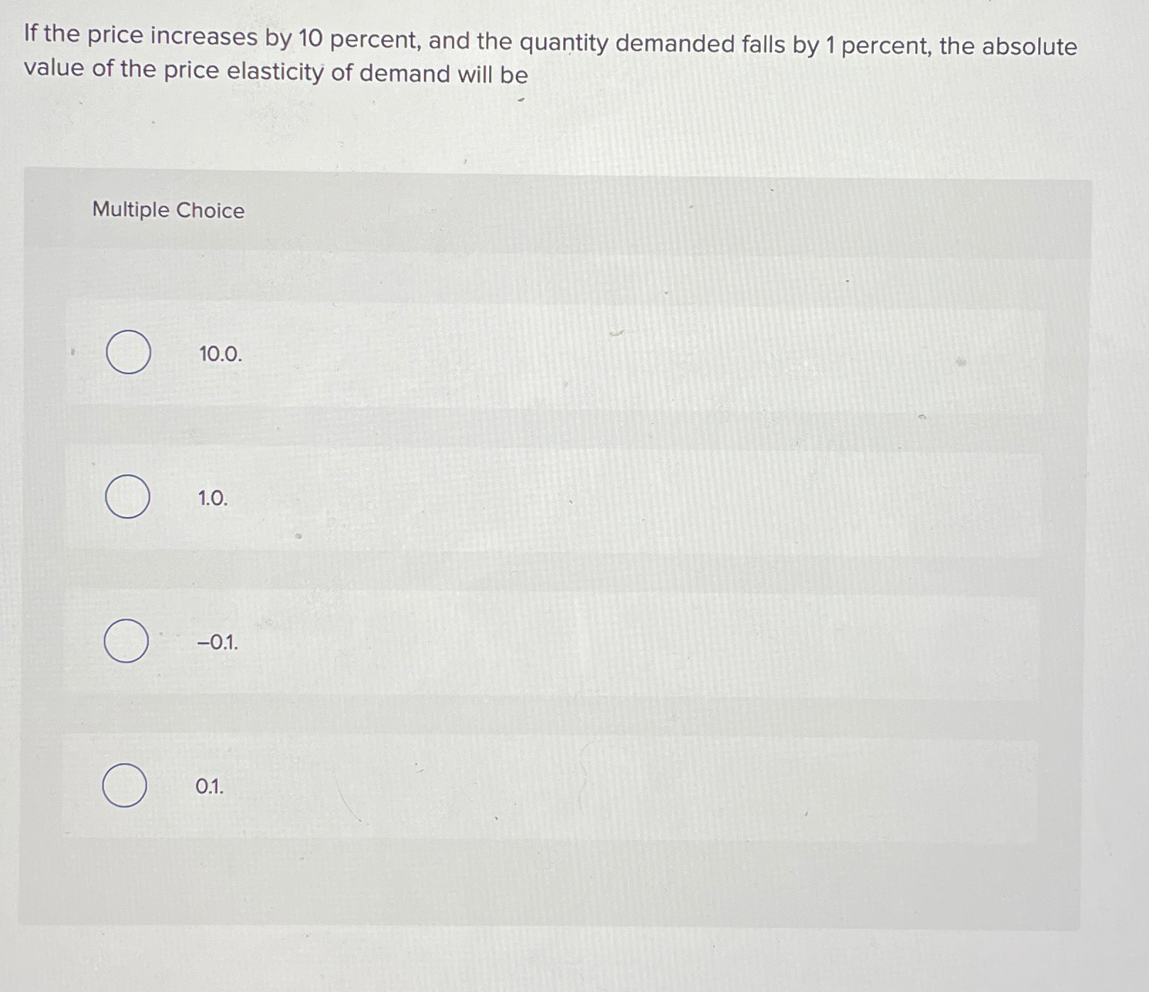 Solved If the price increases by 10 ﻿percent, and the | Chegg.com