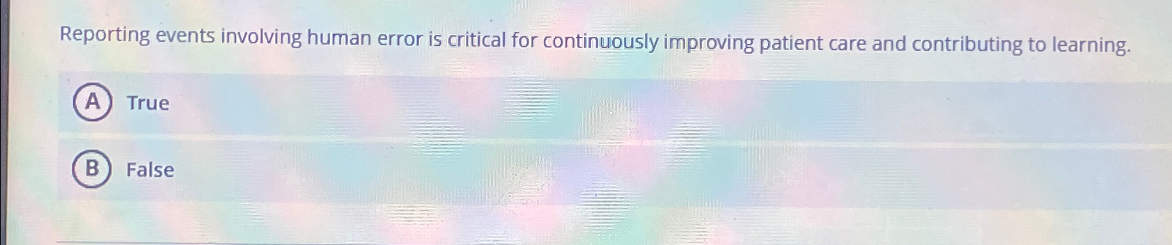 Solved Reporting events involving human error is critical | Chegg.com
