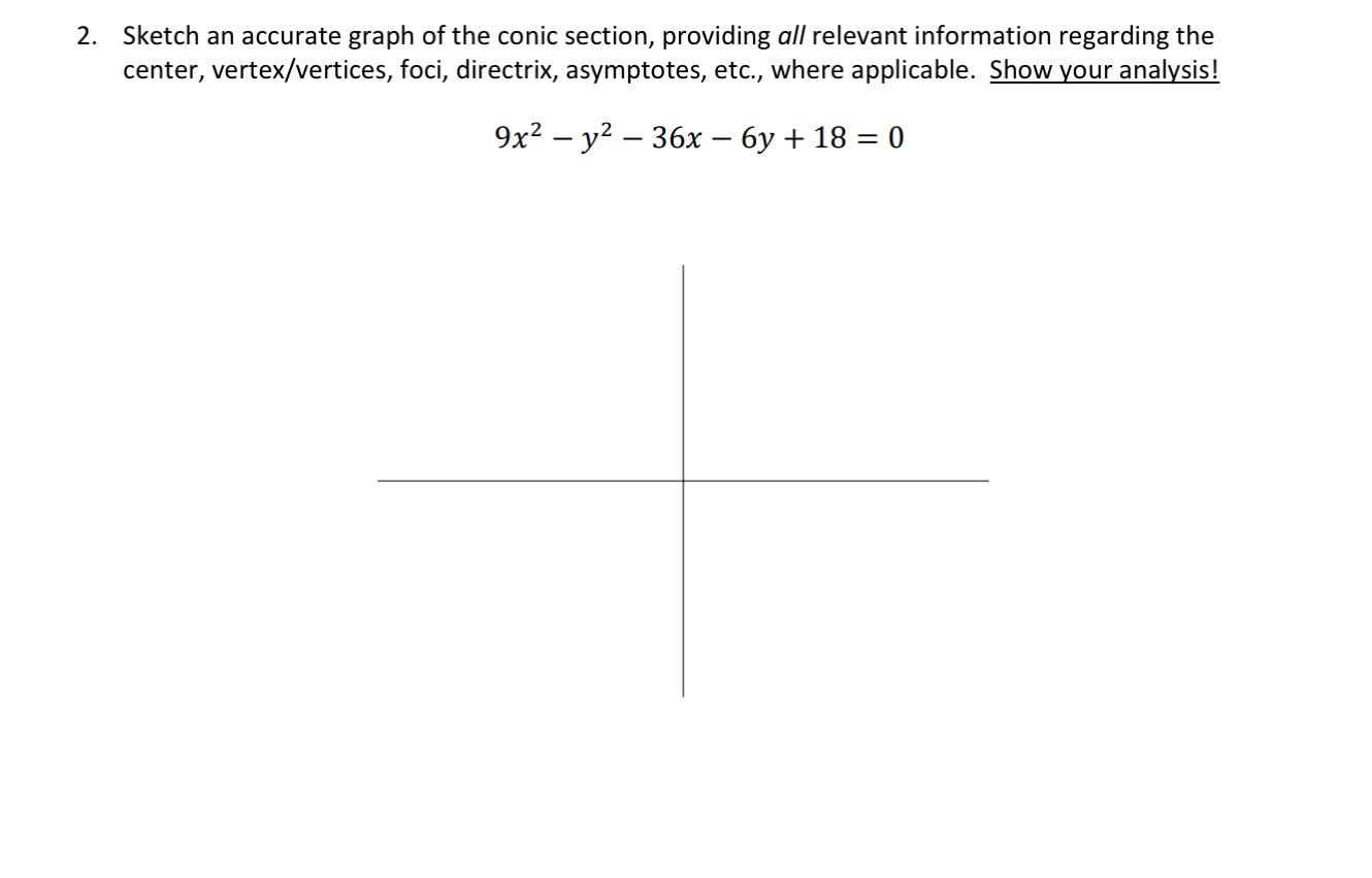 Solved Sketch an accurate graph of the conic section, | Chegg.com