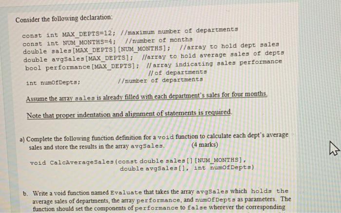 Solved Consider the following declaration: const int | Chegg.com