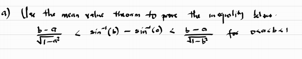 Solved A use The Mean Value Theorm To Prove The Inequality