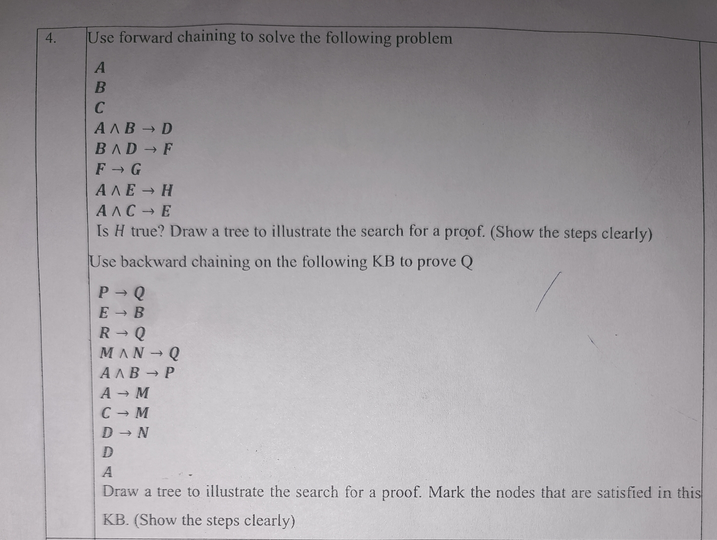 Solved Use forward chaining to solve the following | Chegg.com