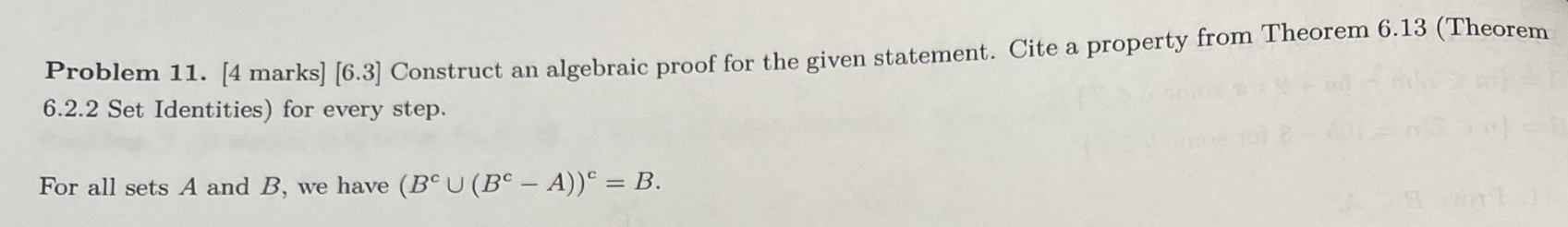 Solved Problem 11. [4 ﻿marks] [6.3] ﻿Construct an algebraic | Chegg.com