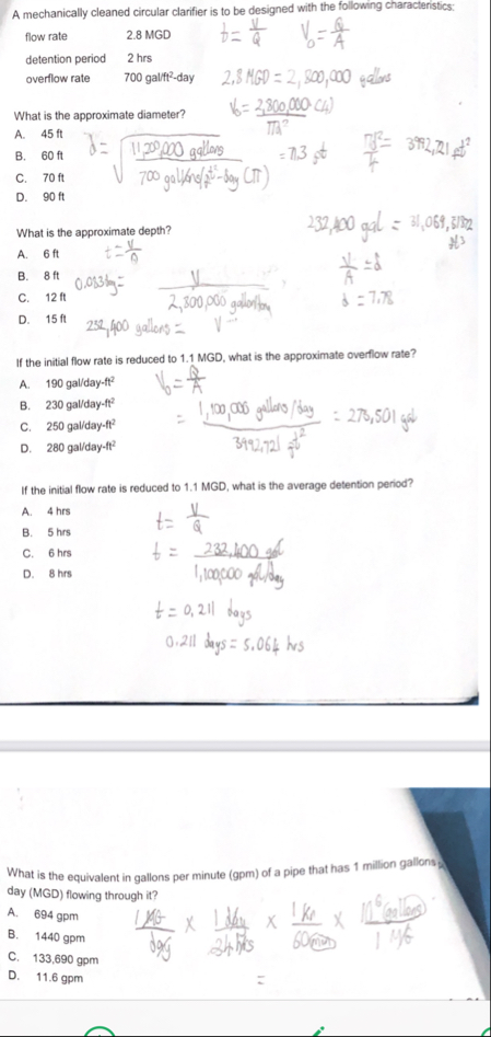 Solved A mechanically cleaned circular clarifier is to be | Chegg.com