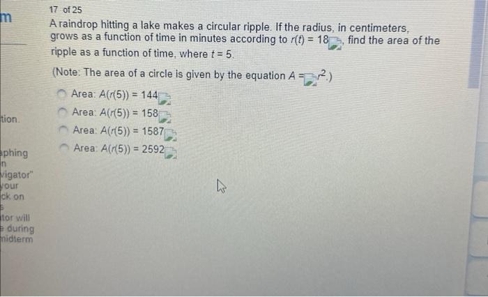 17 of 25 A raindrop hitting a lake makes a circular | Chegg.com