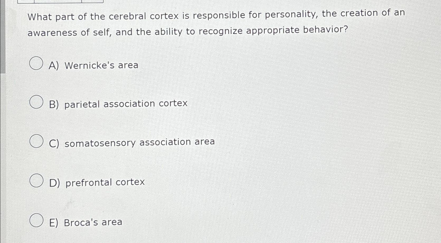 Solved What part of the cerebral cortex is responsible for | Chegg.com