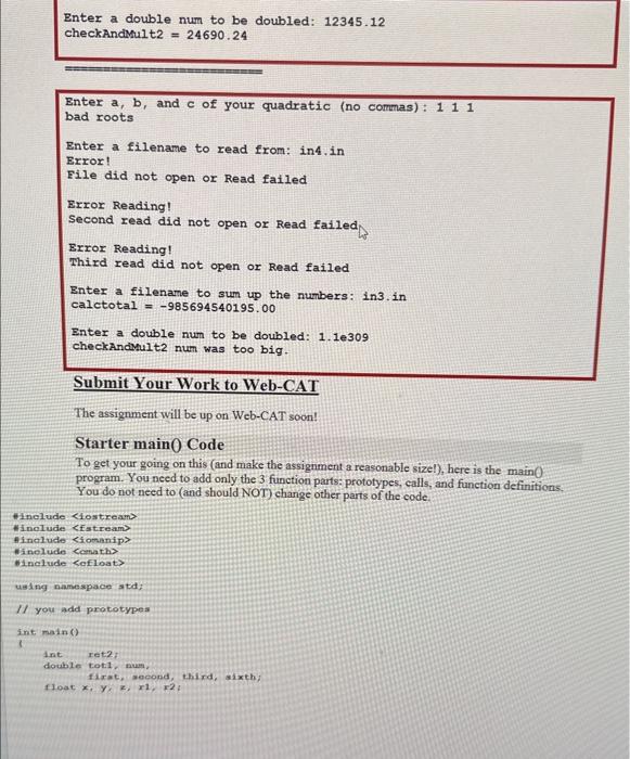 Solved You are provided with a starter code... please follow | Chegg.com