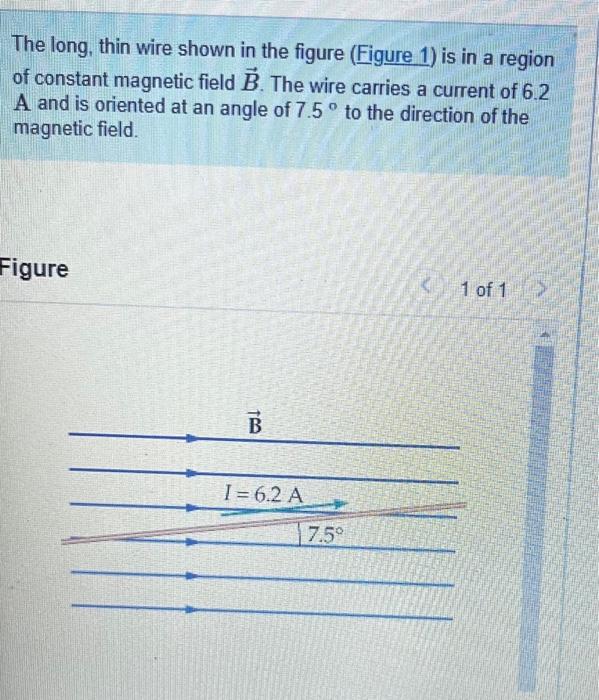 Solved If the magnetic force exerted on this wire per meter | Chegg.com