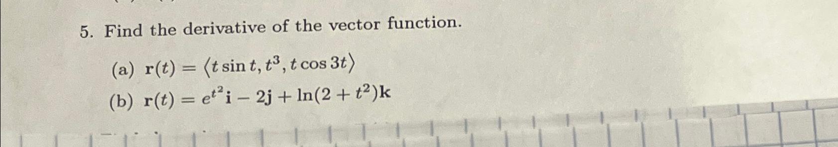 Solved Find the derivative of the vector | Chegg.com